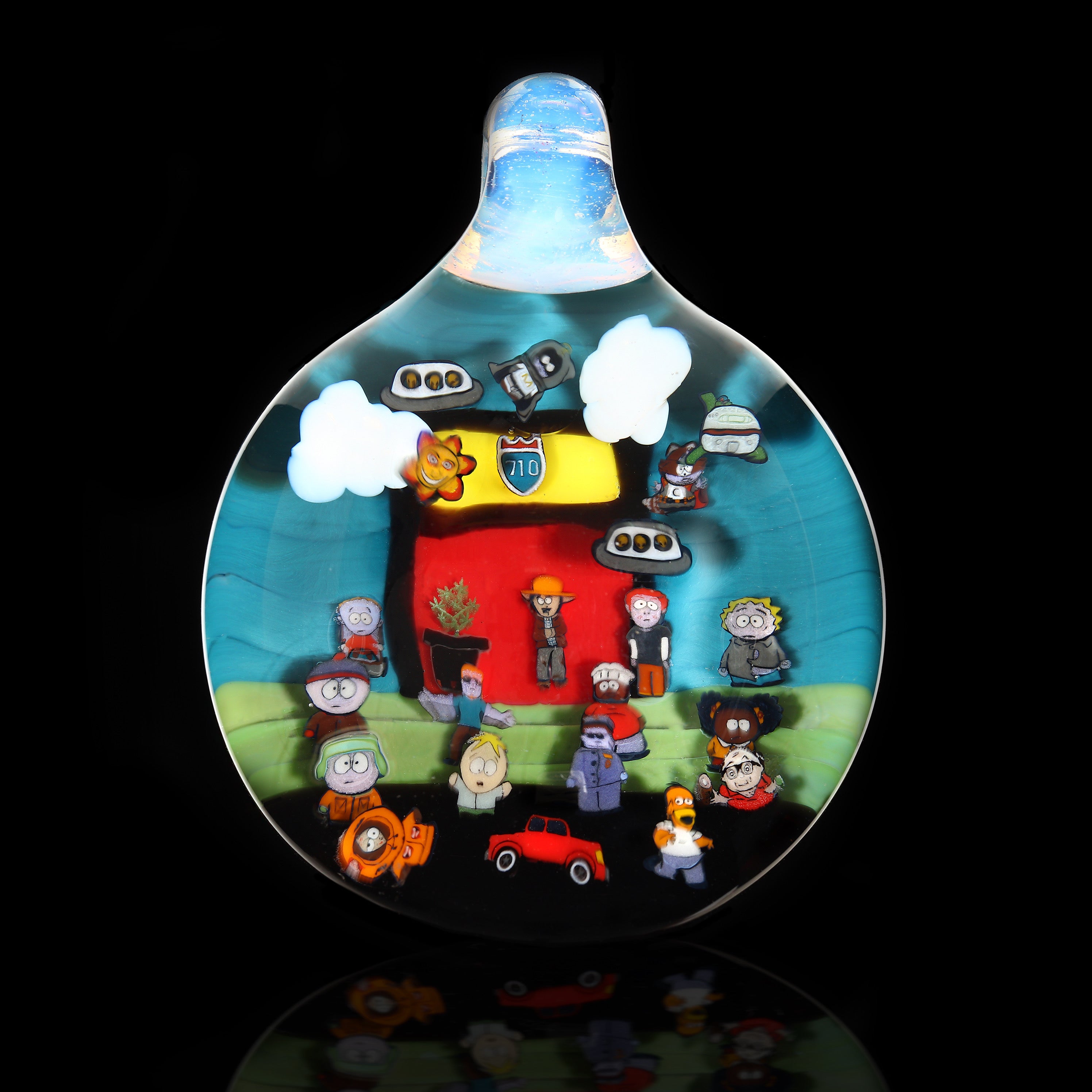 Jayson Keys Murrine Scene Pendant 2.10” 013 – That Glass Gallery, LLC